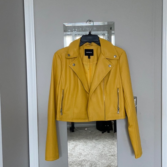 Express | Jackets & Coats | Only Worn Once Super Cute Yellow Faux ...